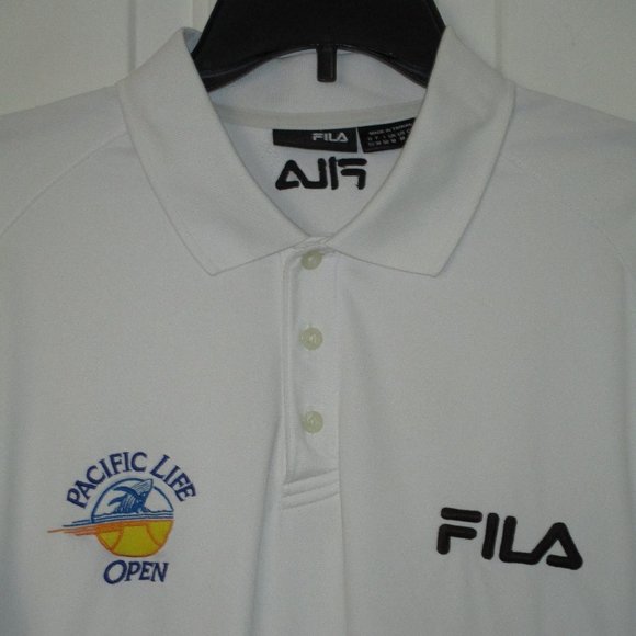 Fila | Shirts | Fila Mens Ss Pacific Life Open Tennis Tournament White ...